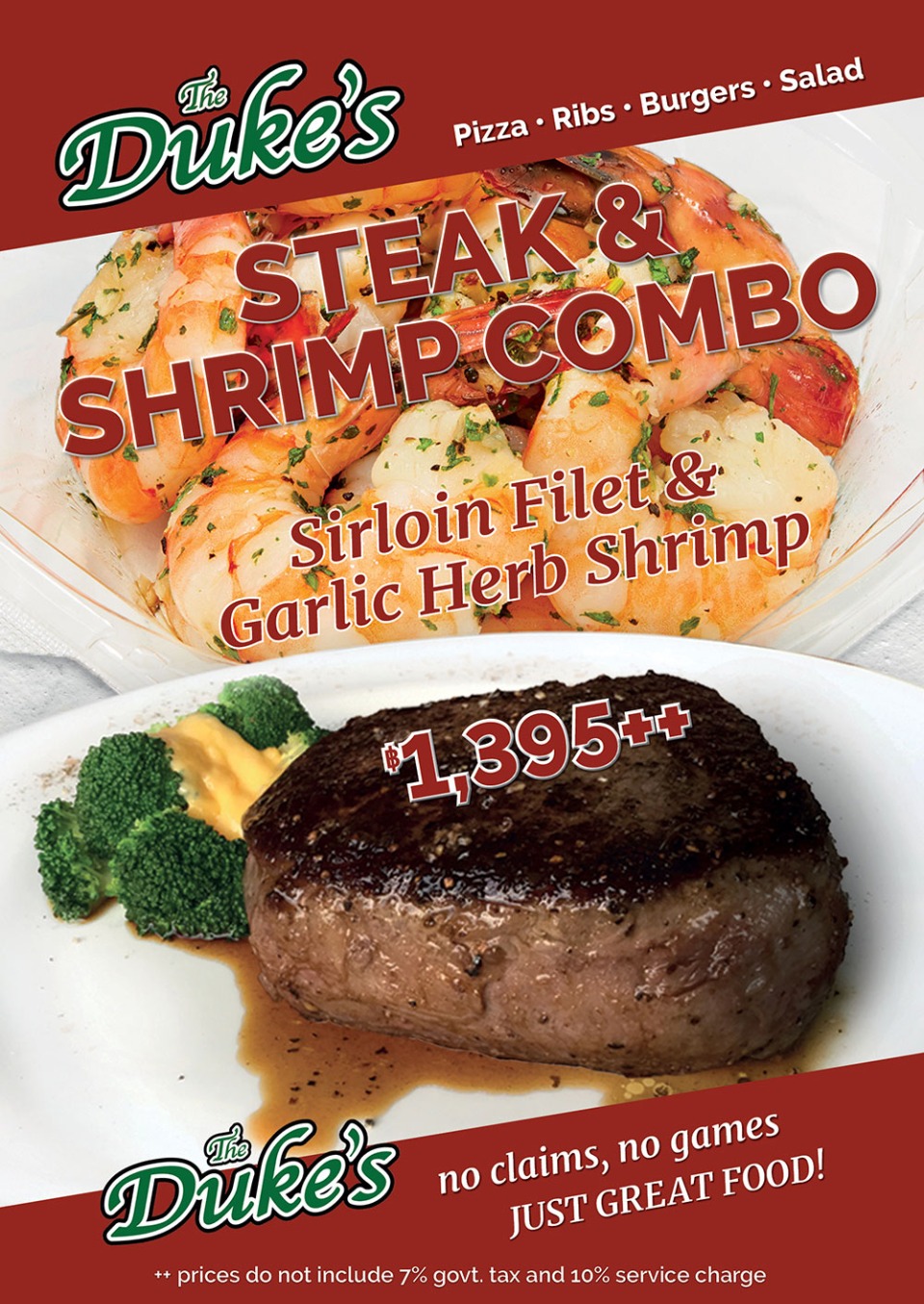 Where to Eat Phuket: Steak & Shrimp combo @ The Duke's Phuket